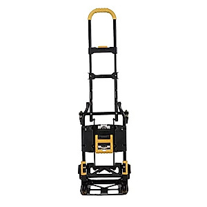 COSCO 12225YGB1E 2-in-1 Folding Hand Truck, 300 lb. Capacity, Multi-Position with Extendable Handle, Black/Yellow