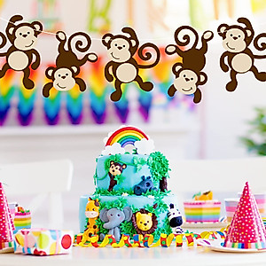 Qunclay Monkey Cutouts Jungle Party Decorations Monkeys Birthday Party Supplies Paper Safari Hanging Print Wall Decor for Kids Birthday Party Baby Shower Supplies
