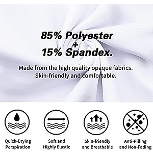 EARGFM Men's Compression Pants Athletic Leggings Workout Running Tights Dry Base Layer with Pockets Active Cycling Pants White