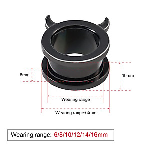 COOEAR 1 Pair Flesh Ear Gauges Piercing Plugs Tunnels Evil Style Earrings Stretchers Expander Men Women Gift Body Jewelry.