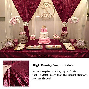 AMZLOKAE Sequin Curtains 2 Panels 2FTx8FT Burgundy Sequin Curtain Backdrop Sequin Window Curtains Photography Backdrop Glitter Shower Curtains Party Backdrop Wine Sparkle Backdrop Christmas Decor