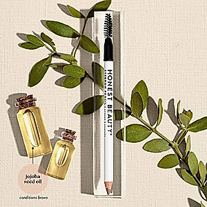 Honest Beauty Eyebrow Pencil, Soft Black with Jojoba Seed Oil | Buildable & Blendable | EWG Certified + Dermatologist & Ophthalmologist Tested & Cruelty Free | .039 oz.