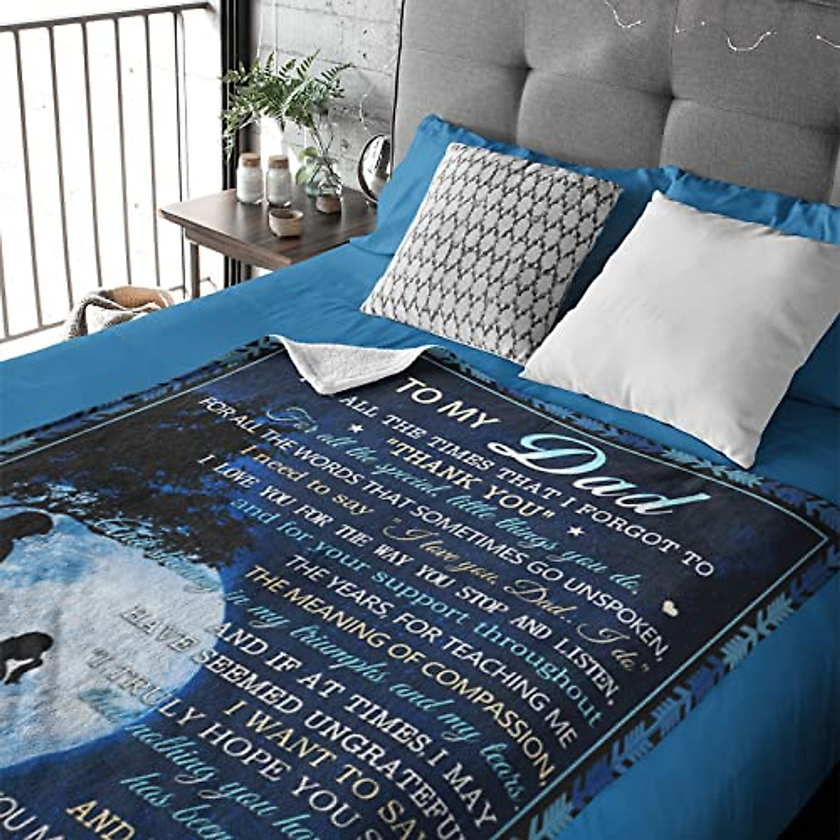 Wisegem Dad Gifts from Daughter - Dad Blanket from Daughter 50"x40" - Birthday Gifts for Daddy - Gifts for Dad Who Wants Nothing - Father Gifts - Best Dad Ever Present Ideas