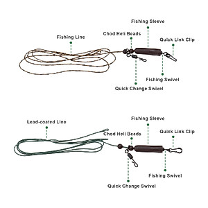 ECSiNG 6PCS Pre Rigged Rig Tube Helicopter Chod Hair Rigs Anti Tangle Fishing Tackle Links Outdoor Fishing Gear Carp Fishing Accessories for Freshwater Saltwater