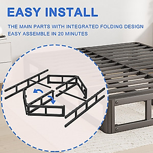 Hanidre 7 Inch High Metal California King Bed Frames, Heavy Duty Cal King Bed Frame No Box Spring Needed, Easy Assembly, Noise Free, Sturdy, Low Profile