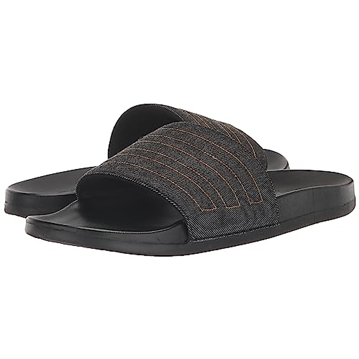 adidas Unisex Adilette Comfort Slide Sandal, Core Black/Preloved Yellow/Core Black, 5 US Men