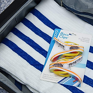 O2COOL Bocaclips - Beach Towel Clips for Beach Chairs, Patio and Pool Accessories - (Tie Dye Flip Flop) 2 Count