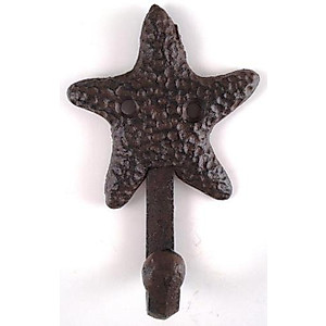 Lighthouse Dolphin Anchor Starfish Seahorse Shell Cast Iron Nautical Hooks Set