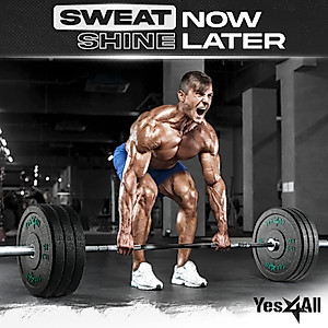 Yes4All 2-Inch Bumper Plate, Olympic Weight Plates for Weightlifting & Strength Training - 25 LBS (Single)