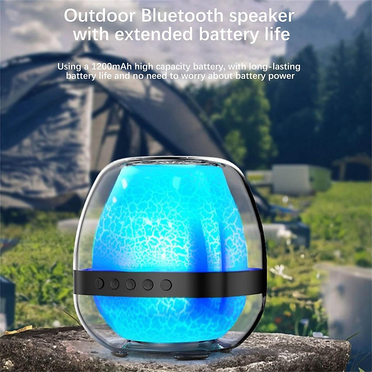 Mini Bluetooth Speaker, Portable Speaker 8W Stereo Sound with Multi LED Light Dynamic Modes, Subwoofer, Full Screen Color Light, Outdoor