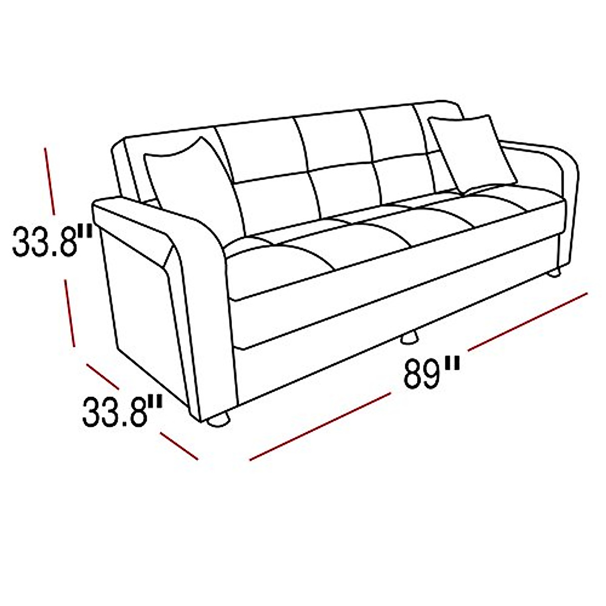 ISTIKBAL Multifunctional Furniture VISION Collection (Sofa Sleeper) DIEGO GRAY