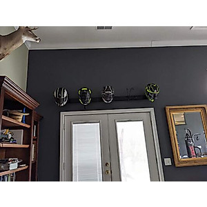 Metal Wall Hooks Helmet Rack – Heavy Duty Wall Mounted Entryway Organizer Hanger for Equestrian Helmet, Motorcycle Helmet，Hats, Caps - Sturdy & Decorative Solution to Storage Or Display - （NO Helmet ）