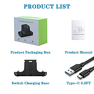 Upgraded Controller Charger Dock Station for Nintendo Switch Pro Controller and Joy con, FANPL 6-in-1 Charging Stand for Switch & OLED Model & Lite with Charging Indicator and Type C Charging Cable