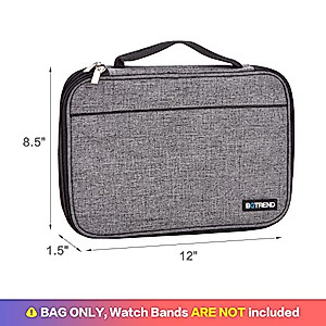 BGTREND Watch Bands Carrying Case for 35 Watch Bands, Watch Band Holder and Organizer Compatible with Apple Watch Bands and Other Accessories, Gray