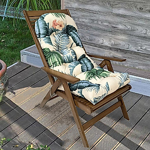 COGINQUS Indoor/Outdoor Rocking Chair Cushion Waterproof 43.3×19.7in-All Weather Patio&High Back Chair Cushions with Ties,Thicken Outdoor Garden Furniture Chair Pads Replacement (Hawaiian)