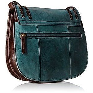 Tignanello Boho Classic Vintage Leather Saddle Bag, Juniper/Dark Brown