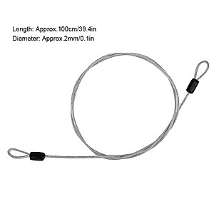 Steel Wire Lock Line, Double Loop Stainless Steel Safety Lock Cable, External Scooter Cable Lock Cable(Money)