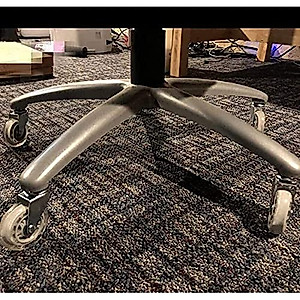 4in Heavy Duty Casters Wheel, Office Chair Caster Replacement Computer Chair Wheels Soft Rubber Heavy Duty,Protect for Hardwood Carpet Tile,5 Set,Universal Standard Stem 12x30mm