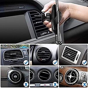Wireless Car Charger, 15W/10W Fast Charging Car Mount, Air Vent Cell Phone Holder for Car, Universal Car Phone Holder Cradle Compatible with iPhone 13/12/11, Samsung S21/S20/S10, and More, Black