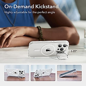 ESR HaloLock Vegan Leather Wallet Stand Classic Kickstand Case with HaloLock Compatible with iPhone 14 Pro Case, MagSafe-Compatible Case with Stand, Military-Grade Protection