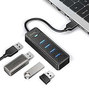 4-Port USB Hub 3.0 for Laptop - iDsonix USB 3.0 Hub 5Gbps Multiport Adapter Portable Travel, USB Hub for MacBook Air Por Windows/Mac OS, Linux Flash Drive, Mobile HDD