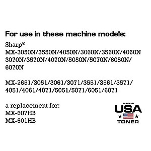 MADE IN USA TONER Compatible Waste Container for Sharp MX-2651,MX-3051,MX-3061,MX-3071,MX-3551,MX-3561,MX-3571,MX-4051,MX-4061,MX-4071, MX-601HB, MX601HB, MX-607HB