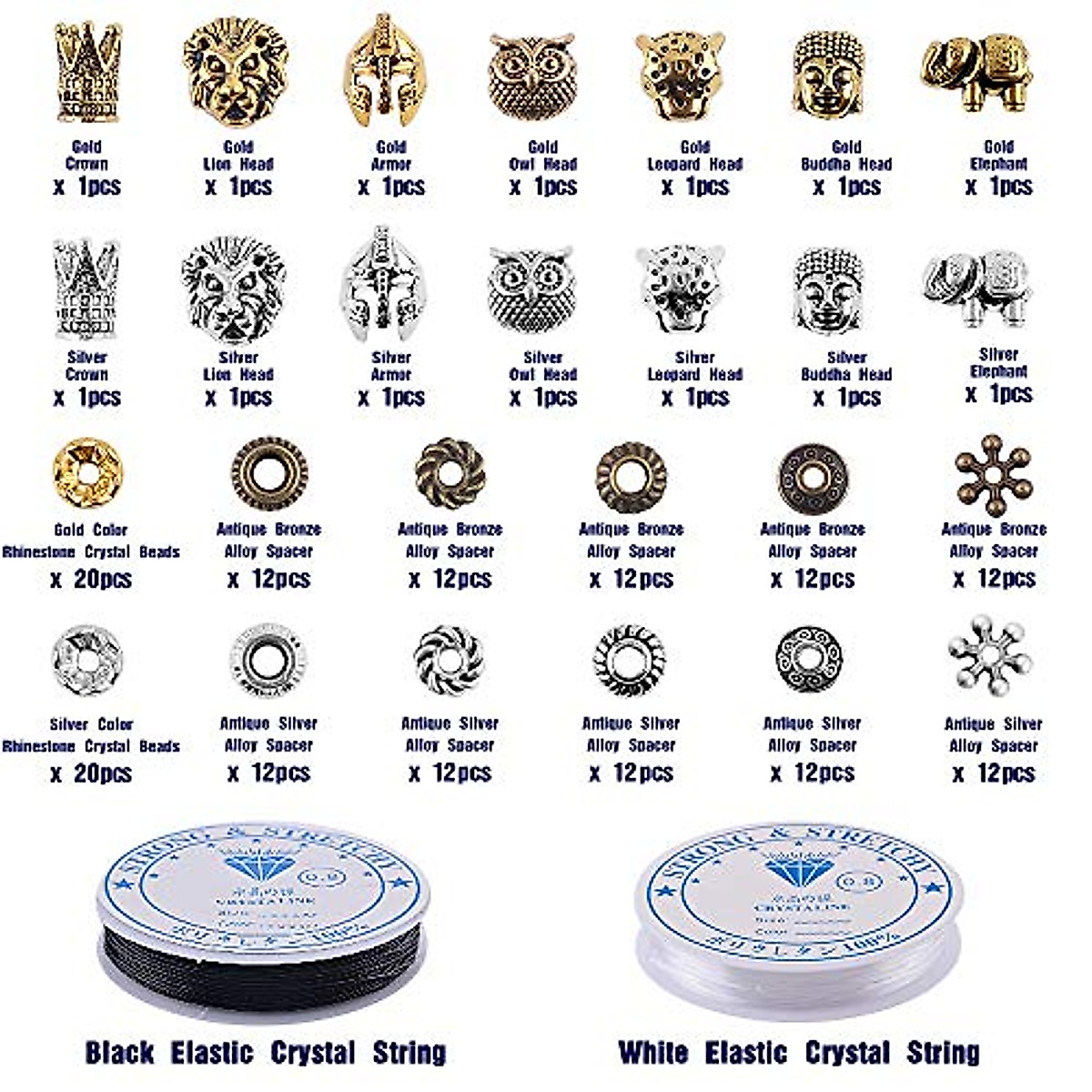 Bracelet Making Kit Beads Bulk - 800Pcs Color Volcanic Gemstone Lava Rock Beads Bulk Chakra Beads Spacer Beads with Crystal String for Diffuser Bracelets DIY Jewelry Making Supplies (4mm 6mm 8mm)