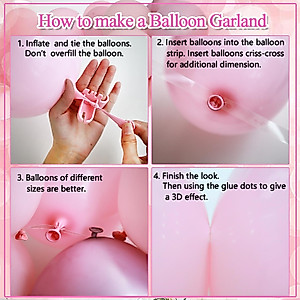 Felice Arts Birthday Baby Shower Balloon Arch Pink and White Different Size Balloons Garland Kit Latex Balloons Silver Chrome Balloons for Wedding Bridal Baby Shower Party Decoration