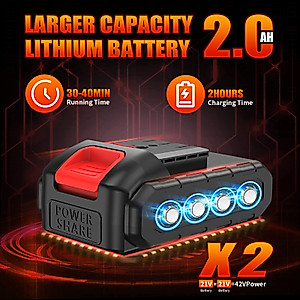 Mini Chainsaw 6-Inch Cordless - Handheld Electric 21V Battery Powered Hand Chainsaw - Small Pruning Shears Chain Saw for Tree Branches Trimming Wood Cutting (2Pcs Batteries)