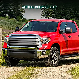 SCITOO fit for Toyota Towing Mirrors Black Rear View Mirrors fit 2007-2016 for Toyota for Tundra Truck with Larger Glass Power Control, Heated Turn Signal Manual Extending and Folding