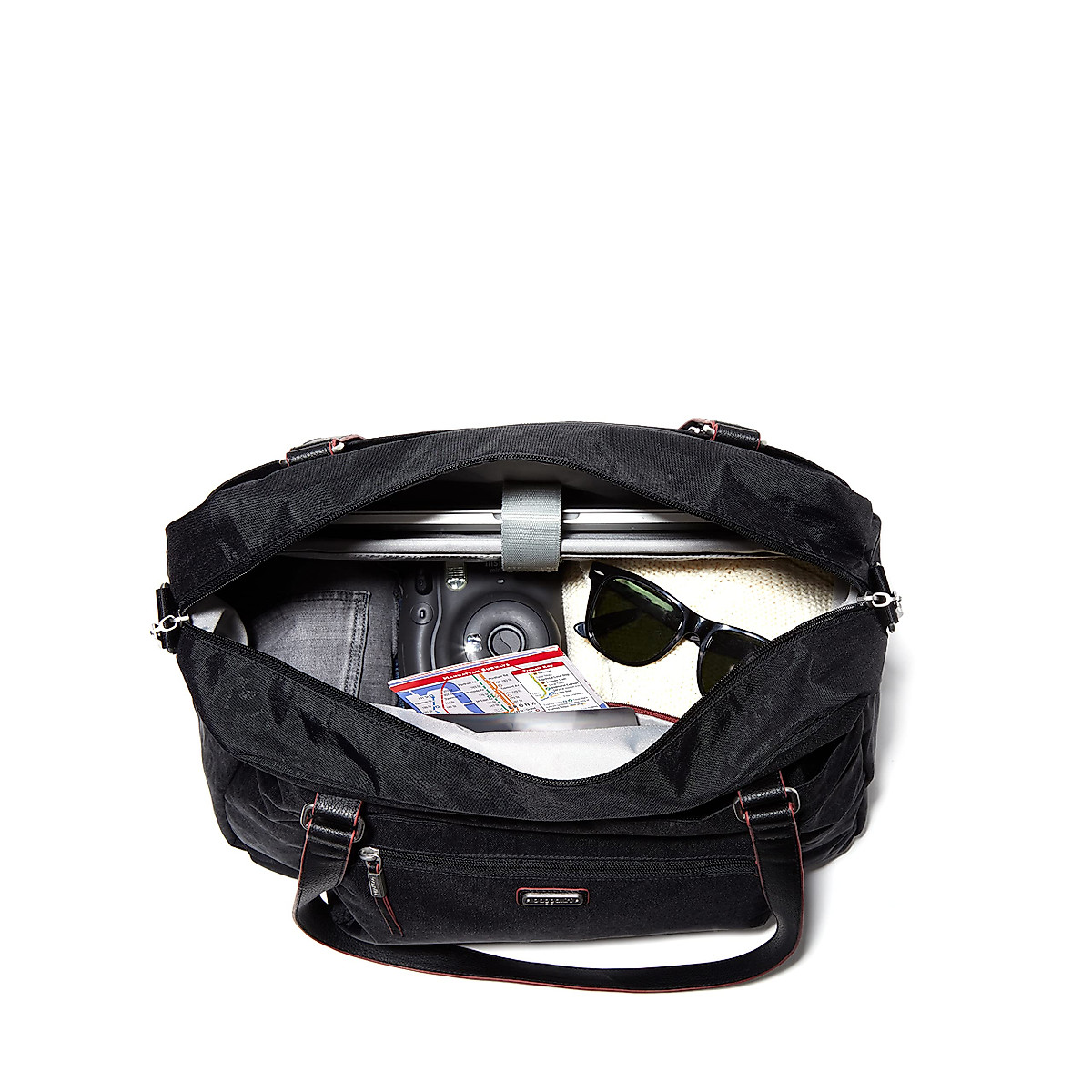 Baggallini Overnight Expandable Laptop Tote - Lightweight Travel Bag for Women, Navy