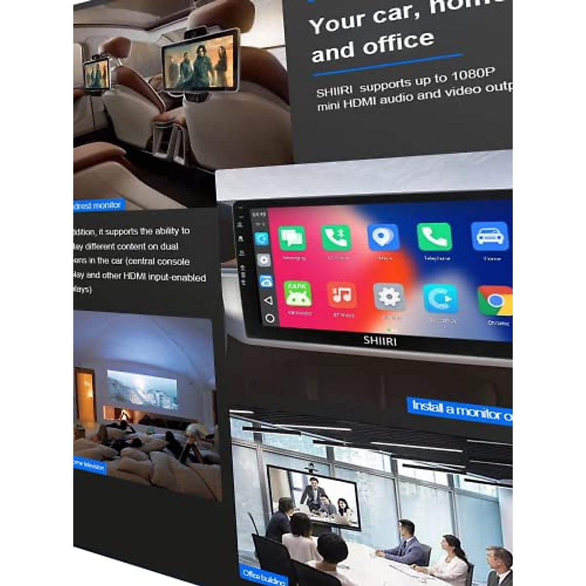 Carplay Ai Box Android 12, Wireless Car AI Box,Carplay Android Auto Video Box with 4G Cellular,4GB+64GB,8Core,Android10.0,Built-in Navigation,Support SIM&TF Card Bluetooth (4+64G)