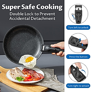 BEZIA Induction Cookware Set 13 Pieces, Pots and Pans Set Non-Stick with Removable Handles, for All Hobs, Stackable Design for RV, Camping, Dishwasher and Oven Safe, PFAS Free