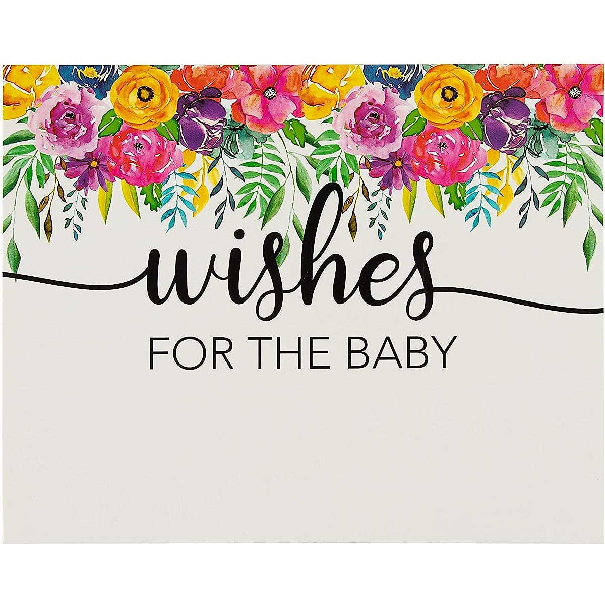 Juvale 50-Count Baby Shower Guest Activity Cards - Wishes for Baby - 5 x 7 Inches