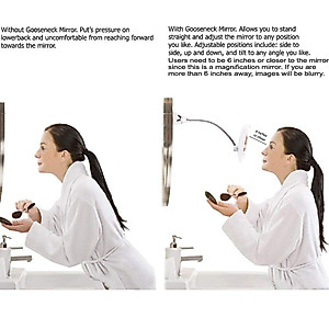SunplusTrade Makeup Mirror with LED Lights and Magnification, Portable Cordless Design for Home and Travel with Flexible Gooseneck to Adjust to Any Position Easily