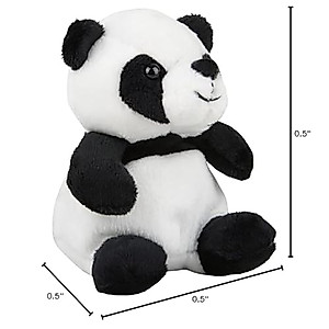 The Dreidel Company Zoo Animal Beanie, Soft Cozy Stuffed Zoo Animal with Hard Plastic Eyes Toy for Kids, 5" (Panda Beanie)