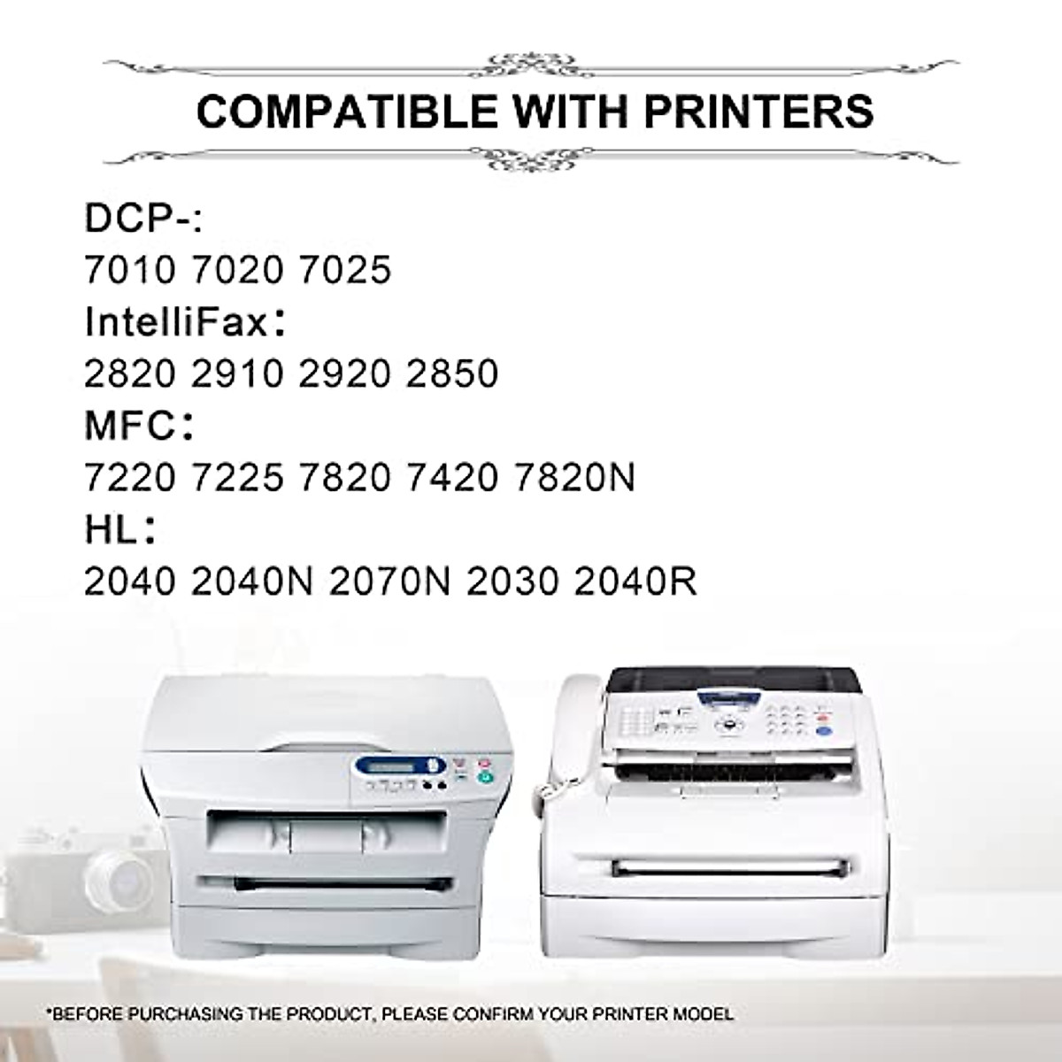 MANDBOY Compatible Replacement for Brother TN-350 TN350 Toner-Cartridge (Black), Work with DCP-7010 IntelliFax 2820 MFC-7220 HL-2040 Printer Cartridge, 1-Pack