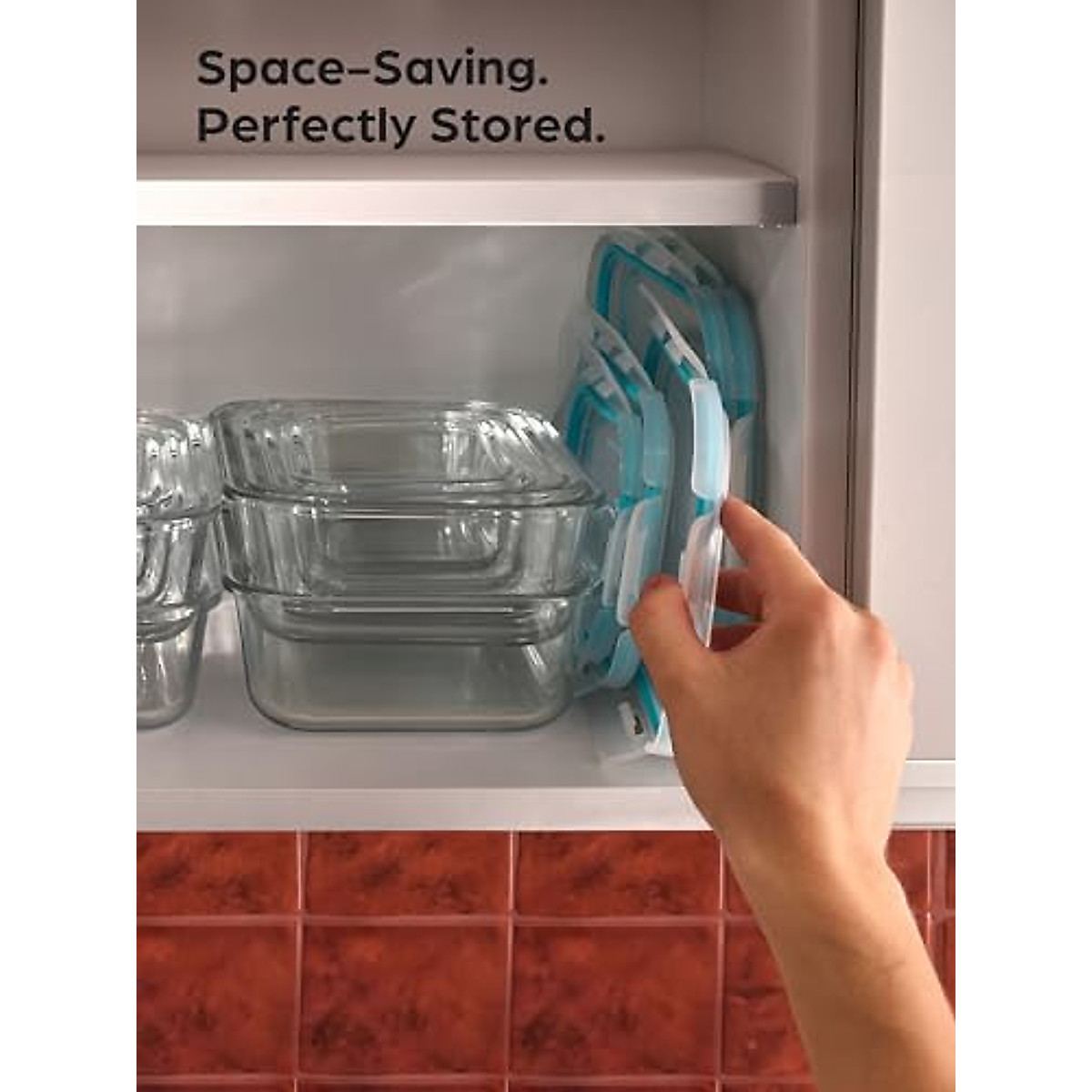 Praknu Meal Prep Storage Container - Pack of 4 - BPA Free - Leak Proof - Dishwasher Safe - Glass Storage Containers with Lids (50oz, 34oz, 17oz, 10oz)