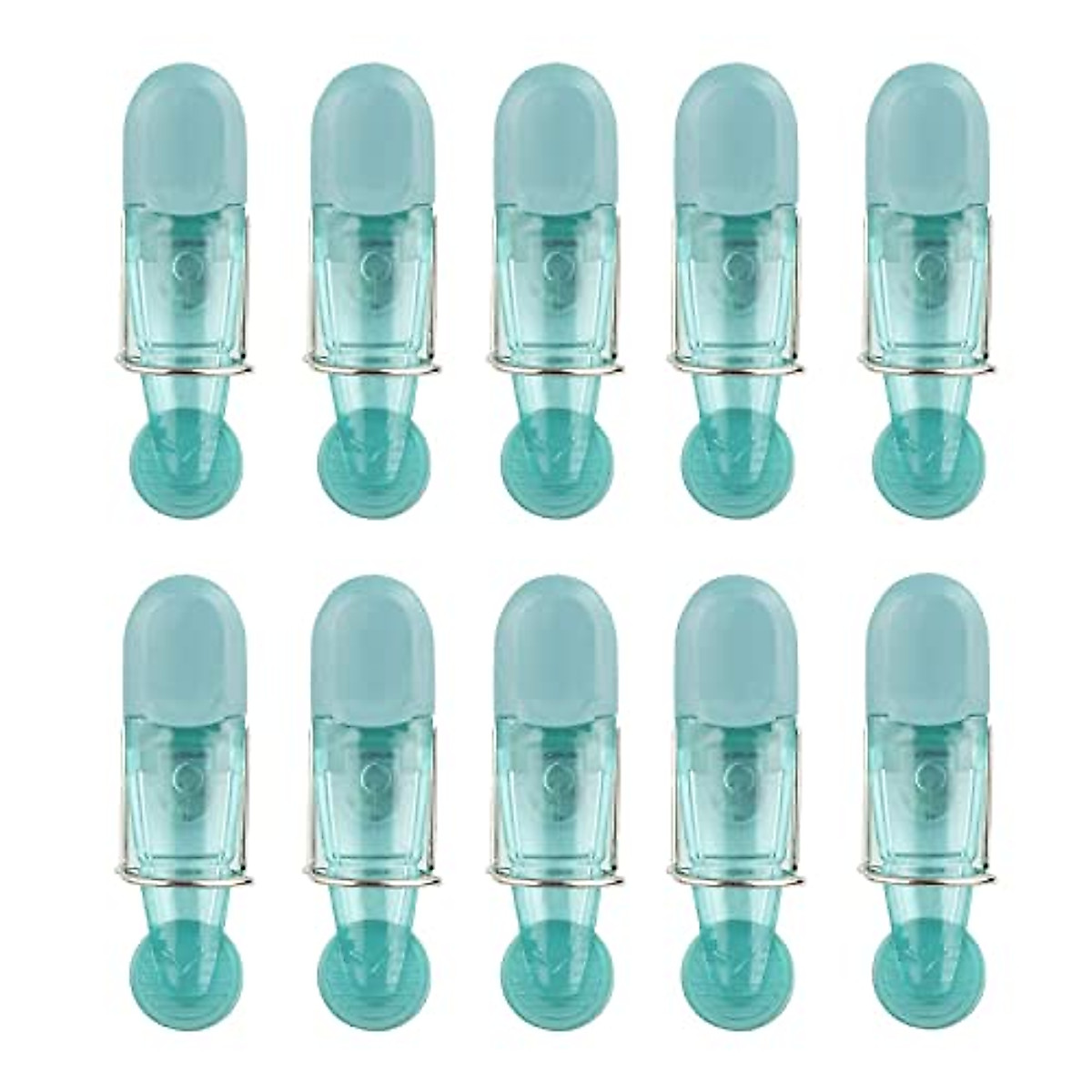 COOK WITH COLOR 10 Pc Chip Bag Clips with Magnet, Food Clips, Chip Clips, Bag Clips for Food Storage with Air Tight Seal Grip for Bread Bags, Snack Bags and Food Bags - (Teal)