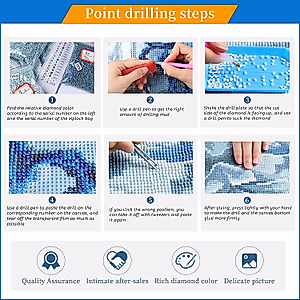 Clendo Moon Diamond Painting Kits for Adults，Moon with Flowers Diamond Art Kits Full Drill Crystal Rhinestone Diamond Embroidery Craft Kits for Home Wall Decor Inch12X16