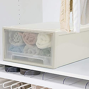 Easymanie 17.5 Quart Stacking Storage Drawer, 4 Pack Plastic Chest of Drawer