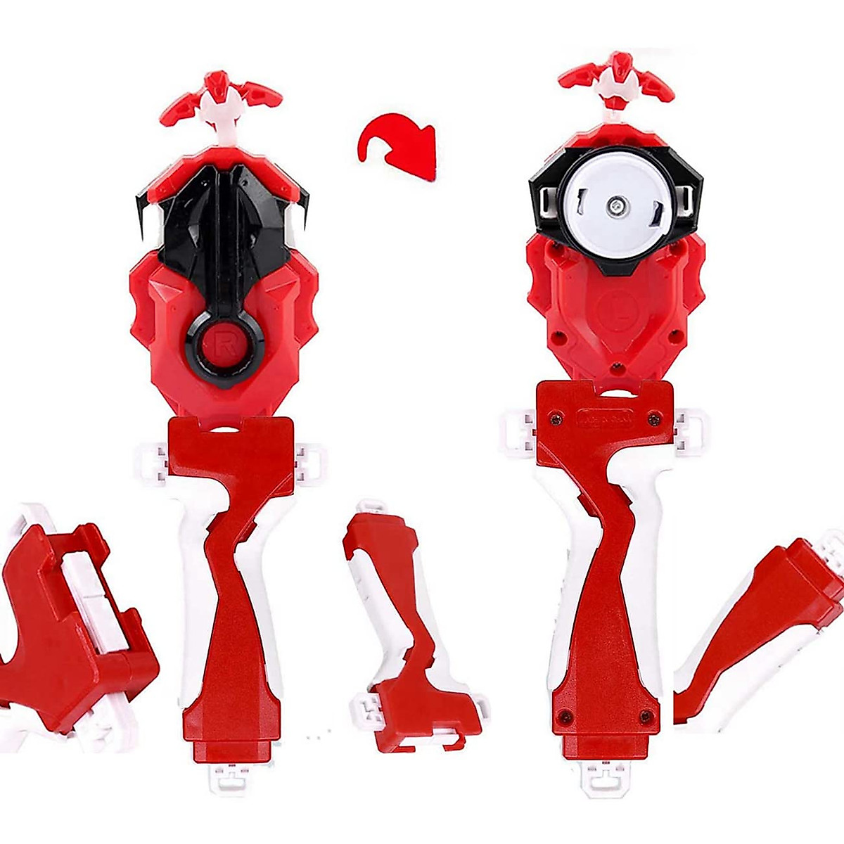 CombatGyro Bay Blades Toy Evolution Super King Booster B-174 Hyperion Burn Starter Set B-184 LR Launcher Grip Metal Fusion God Bey Battling Tops Burst Gaming Toy Gift for Boys Age 4-7 8-12+