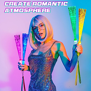 Skylety 36 Pack Fiber Optic Wands Glow Wands LED Light up Wand Bulk Flashing Sticks with Included Batteries for Birthday Wedding Carnival Concerts Party Favors (Bright Color)