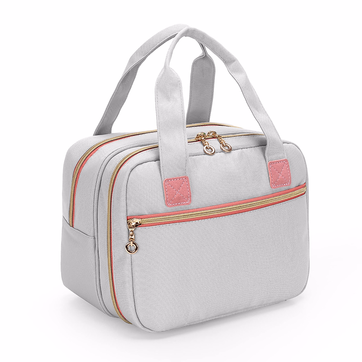 Damero Breast Pump Bag Compatible with Medela Electric Breast Pump, Carrying Bag for Pump in Style Max Flow, Freestyle Flex, Swing Maxi Pump and Parts, Light-Gray Pink (Bag Only)