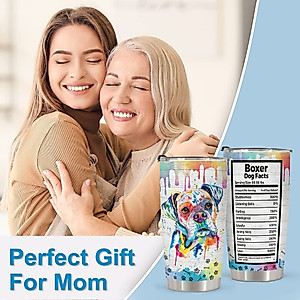 Limima Gifts for Boxer Lovers, Boxer Gifts for Owners, Birthday - Anniversary - Valentine Gift Ideas for Dog Lovers Dog Mom Dog Dad, Boxer Funny Facts Tumbler Cup Mug Water Bottle 20 Oz