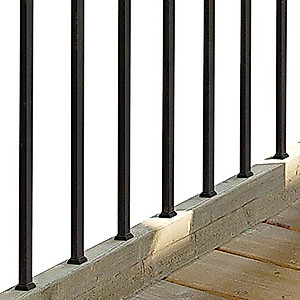 Nuvo Iron SQPS32 3/4" x 32" L. Galvanized Square Balusters-10 Pack Baluster, Black, 10 Count