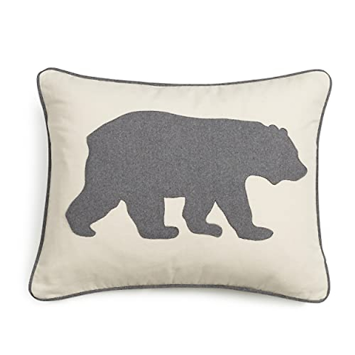 Eddie Bauer Home Throw Pillow with Zipper Closure, Perfect Home Decor for Bed or Sofa, 16" x 20", Bear Twill Grey