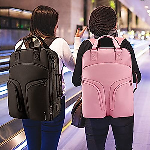BANGE Travel Backpack for Women,35L Expandable Large Casual Daypacks Carry on Backpack Flight Approved for Woman, TSA Anti Theft 17.3inch Laptop Backpack for Work