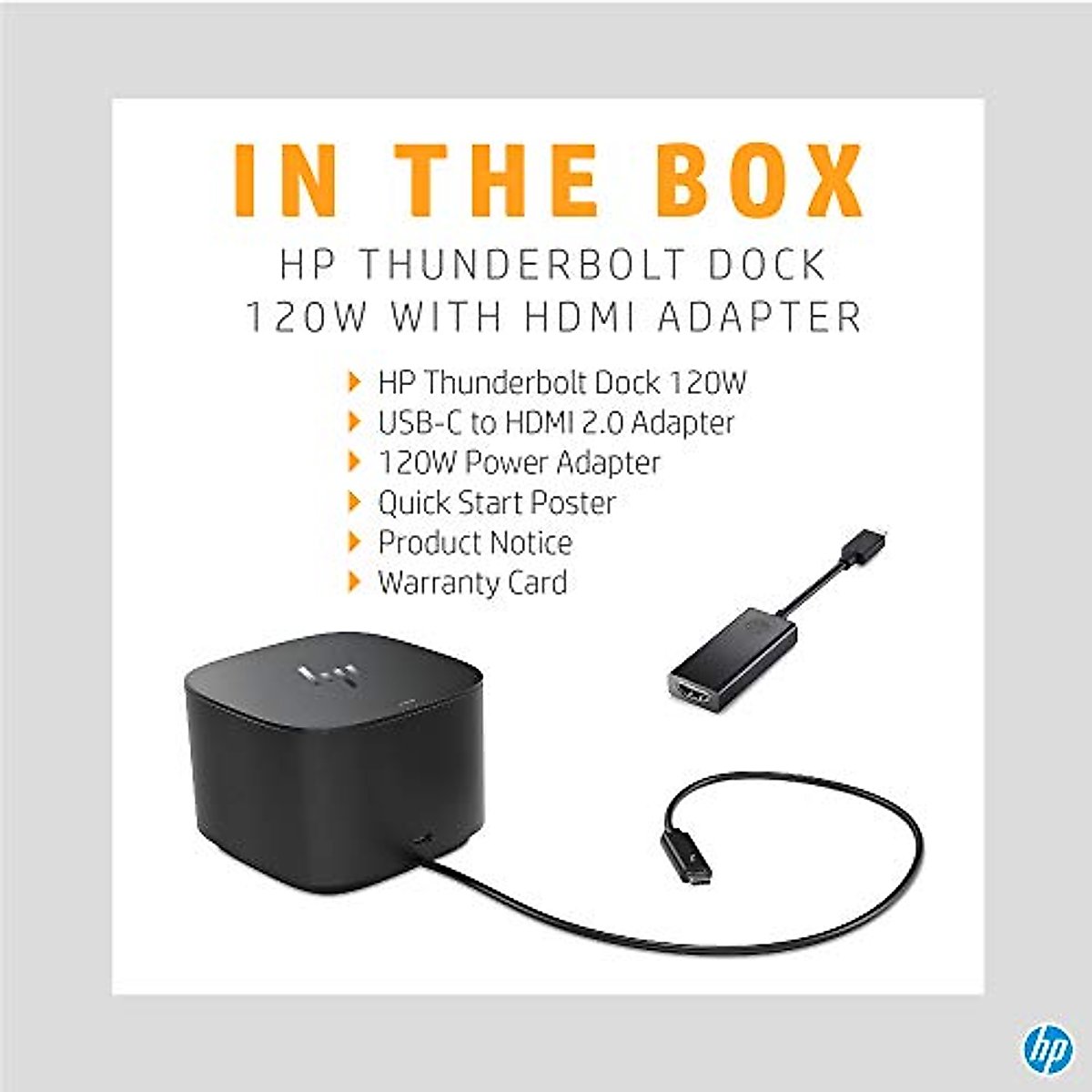 HP Thunderbolt Dock 120W with HDMI Adapter, Universal USB-C Docking Station, One Cable, Multiple Connections, with a Single USB-C™ Cable Connection to Any Brand Laptop (6HP48AA#ABL)