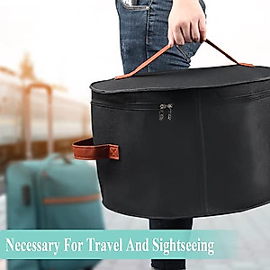 Hat Box,Hat Storage Box,Stackable Round Brim Hats Organizer Bag Container for Closet,Travel Hat Boxes for Women&Men,Collapsible Cowboy Hat Organizer,Stuffed Animal Toy Storage,Foldable Round Travel Cap Black Boxes with Dustproof Lid